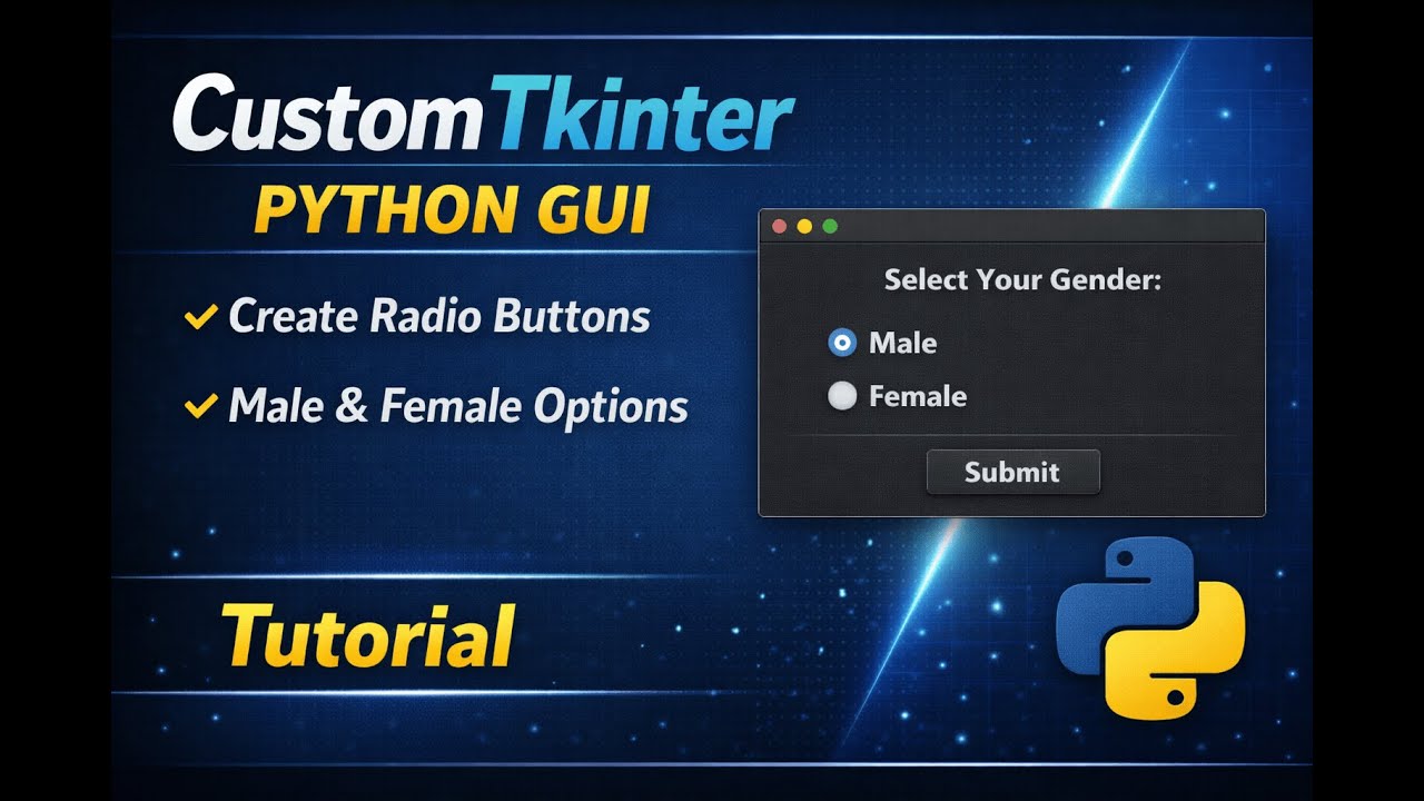 Create Radio Button Widget  |  CustomTkinter Tutorial Python for Beginners