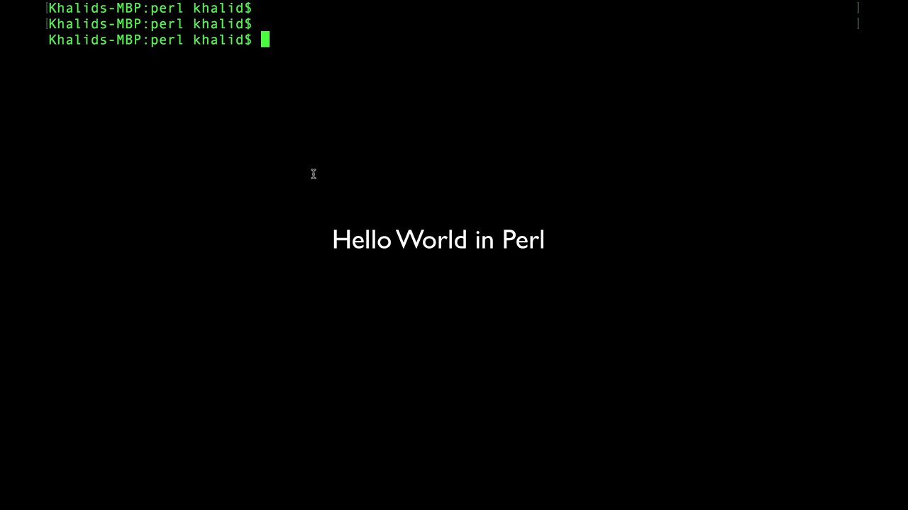 Hello World in Perl