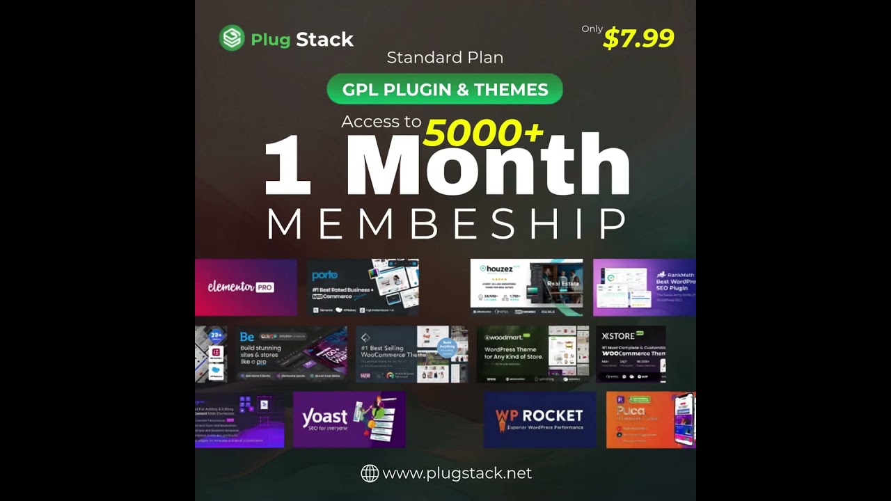 5000+ Premium WordPress Plugins & Themes for Only $7.99 | PlugStack Membership