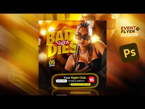 🔥 Event Flyer Design |Social Media |Photoshop Tutorial