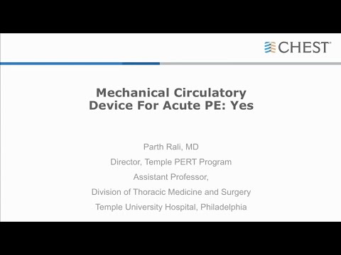 Debate Pro Side: Mechanical Circulatory Device for Acute Pulmonary Embolism