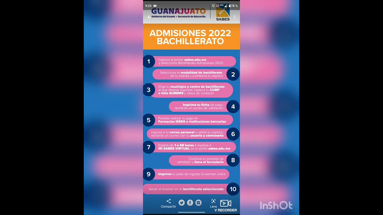 Admisiones Bachillerato SABES 2022