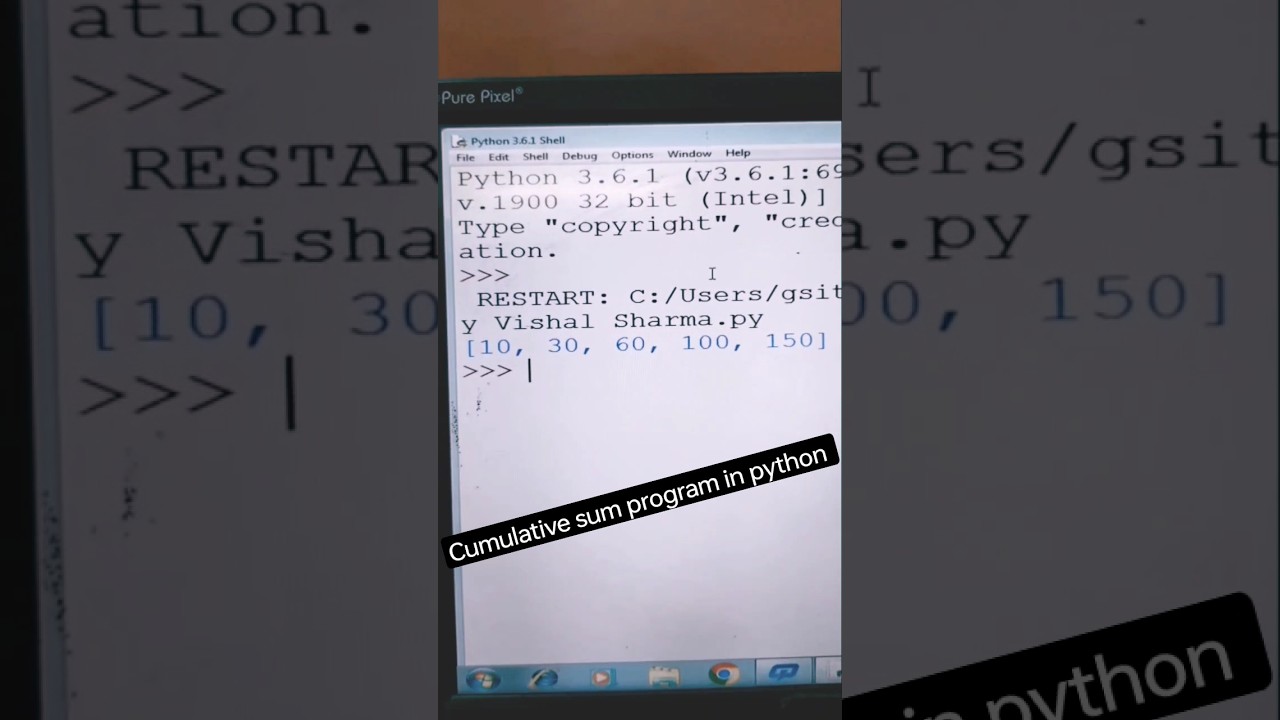 Cumulative Sum Program in Python #coding  #python