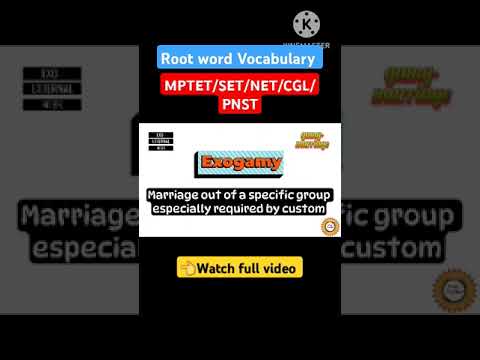 Root word gamy🤩exogamy🤩one word substitution #vocabulary #shortsviral #shortsvideo