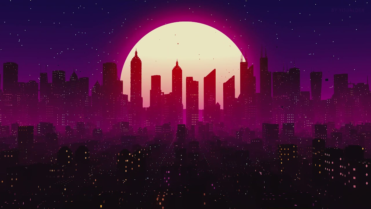 LiveWallpaperPC com Synthwave City