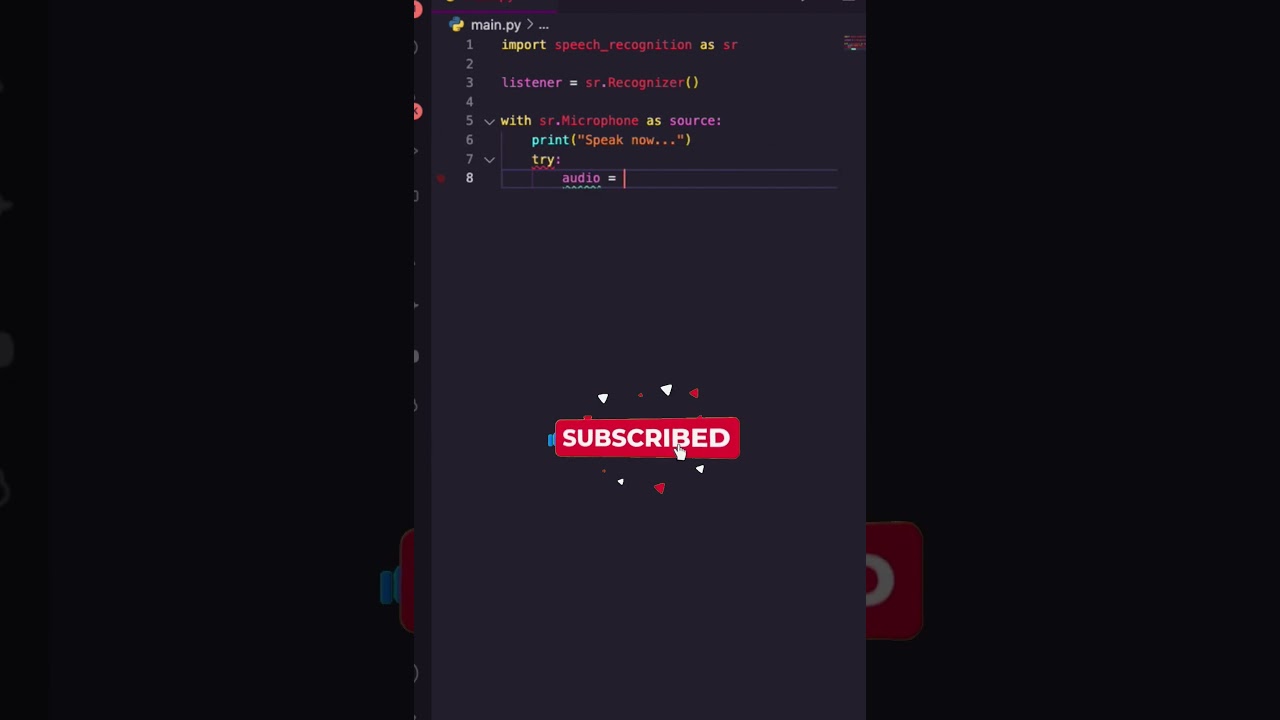 Speech Recognition in Python: Step-by-step Tutorial #shorts