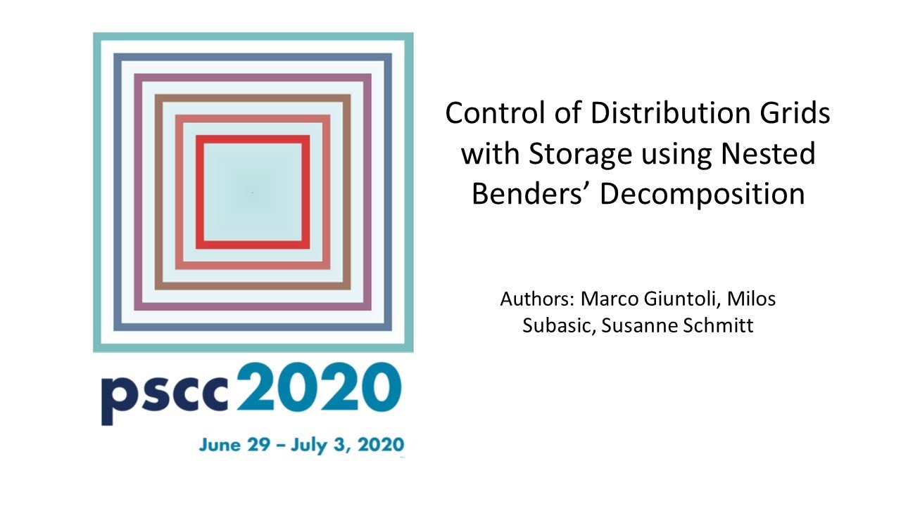 Control of Distribution Grids with Storage using Nested Benders’ Decomposition