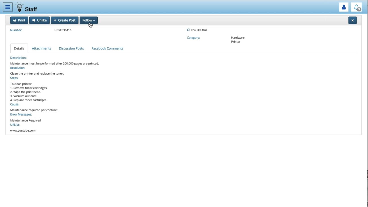 iSupport Knowledge Functionality
