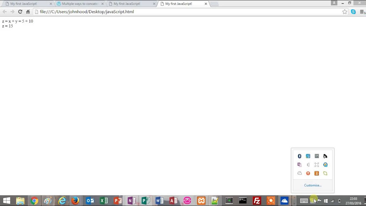 Tutorial 14 - javaScript Basic Maths