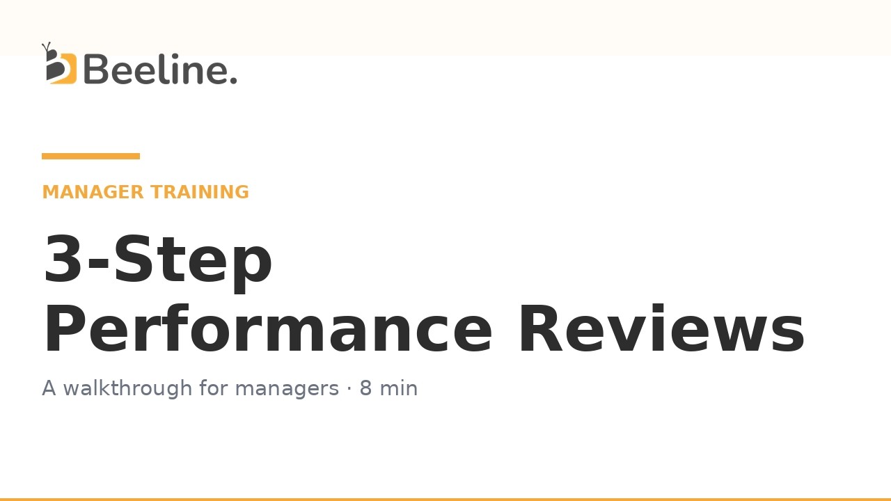 Manager Training: Running a 3-Step Performance Review on Beeline