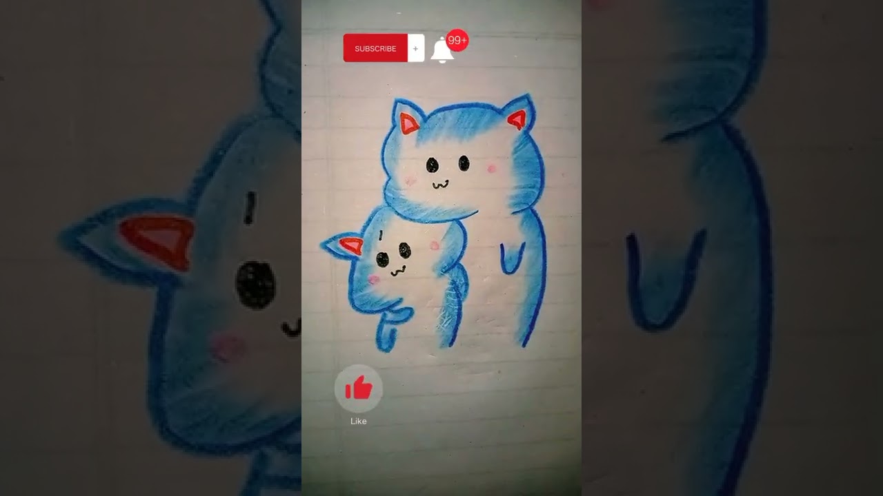 How to draw a cute chibi kawaii cats.