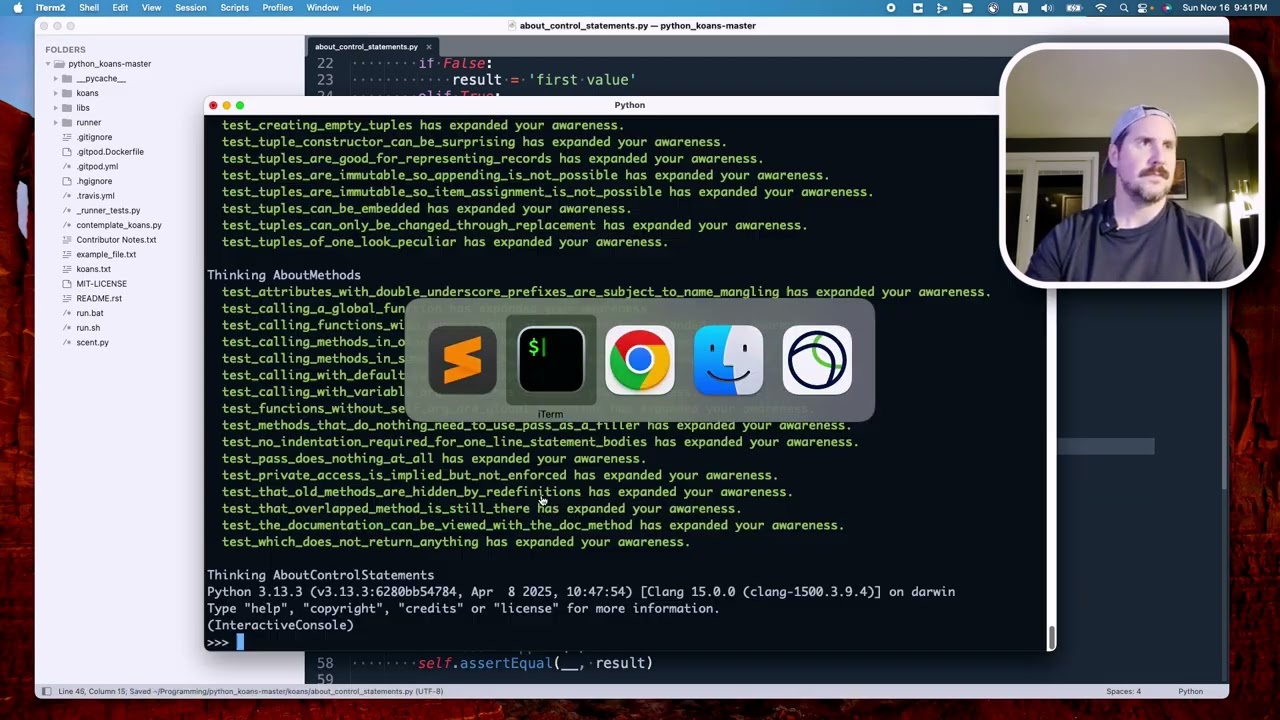 Live Coding Python Koans - Episode 8
