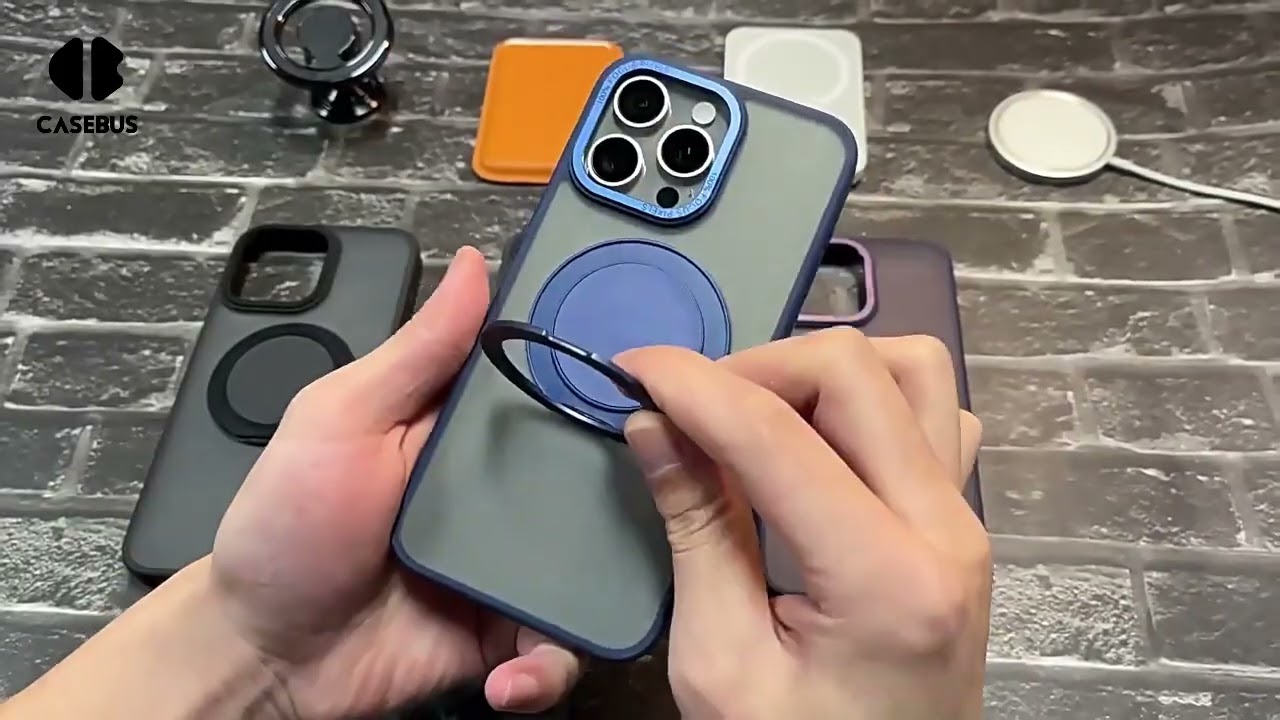 Casebus Rotatable Ring Holder Stand Phone Case,Magnetic Kickstand,Support Magsafe&Wireless Charging