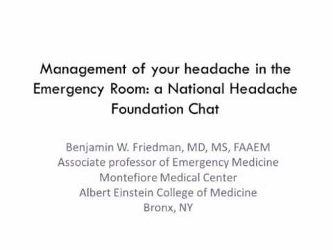 Management of your Headache in the Emergency Room