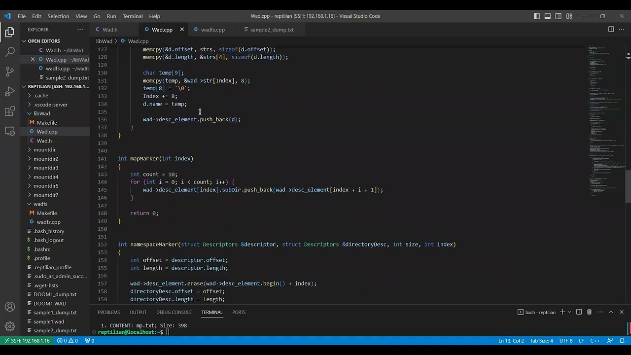 COP4600 P3 file system