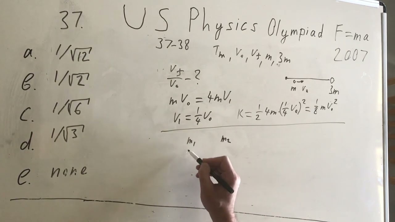 US F=ma Physics Olympiad 2007. Problems 37-38 of 38. Mechanics