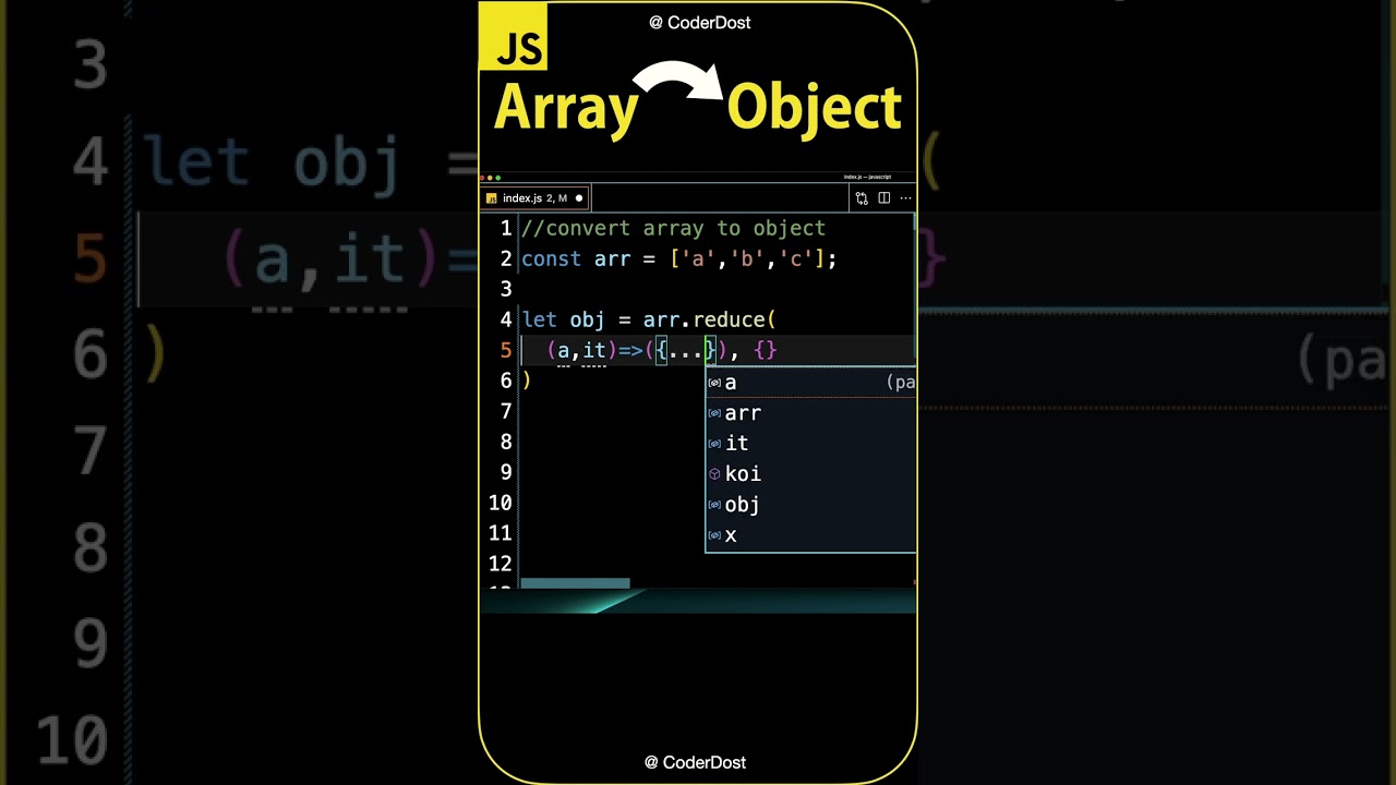 Convert ARRAY to OBJECT in javascript - JavaScript Interview Questions #reactjs #javascript