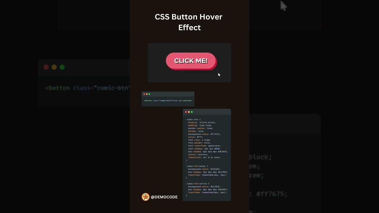 CSS Button Hover Effect || #animation #css #threejs #coding #developer #cssanimation #designs