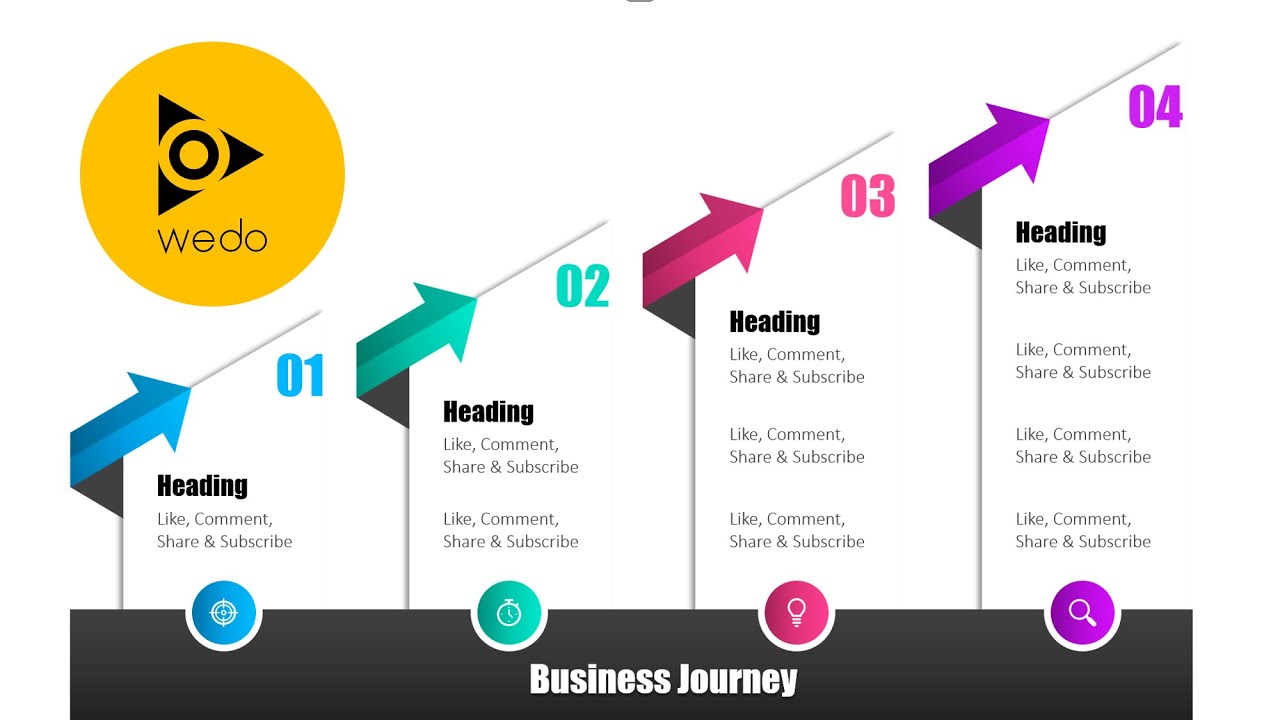 How to create Business Infographic Timeline/ Journey with 4 steps