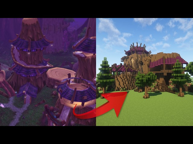 Night elven inspired treehouse Minecraft Map