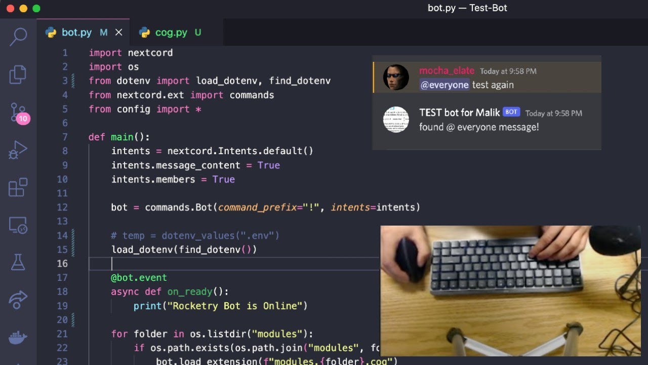 Coding a Python Bot | ASMR programming, No Talking
