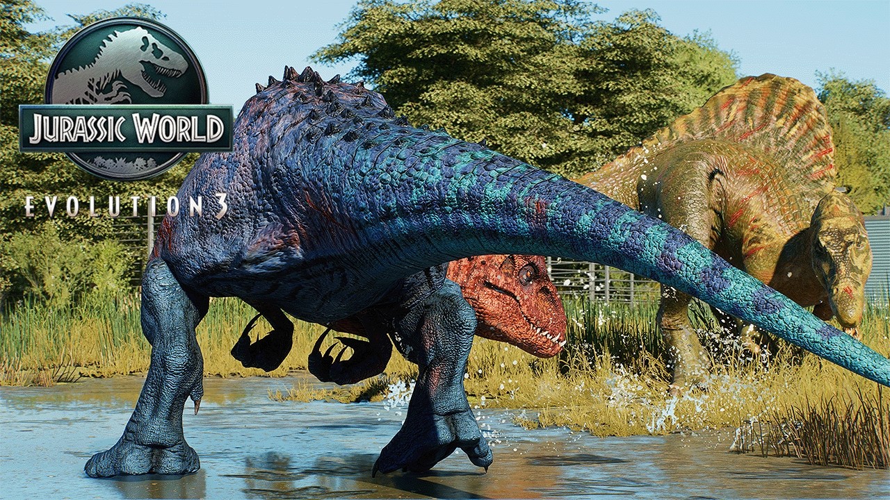 INDOMINUS REX (Toxic Skin) VS SPINOSAURUS (Green) | Jurassic World Evolution 3