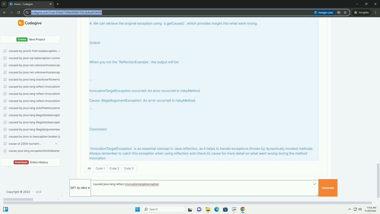 caused java lang reflect invocationtargetexception