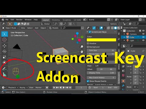 Tutorial Blender 2.91 Cara Mengaktifkan Screencast Key Addon