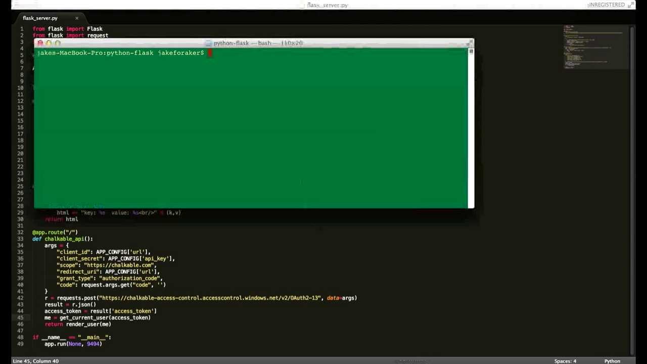 Chalkable Oauth example walkthrough with Python Flask