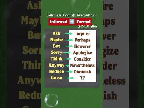 Informal vs Formal English Words | Business English Vocabulary | Speak Fluent English