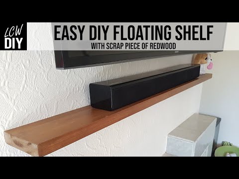 Easy Floating Shelves No brackets using Scrap Redwood/Pine | DIY Vlog #31