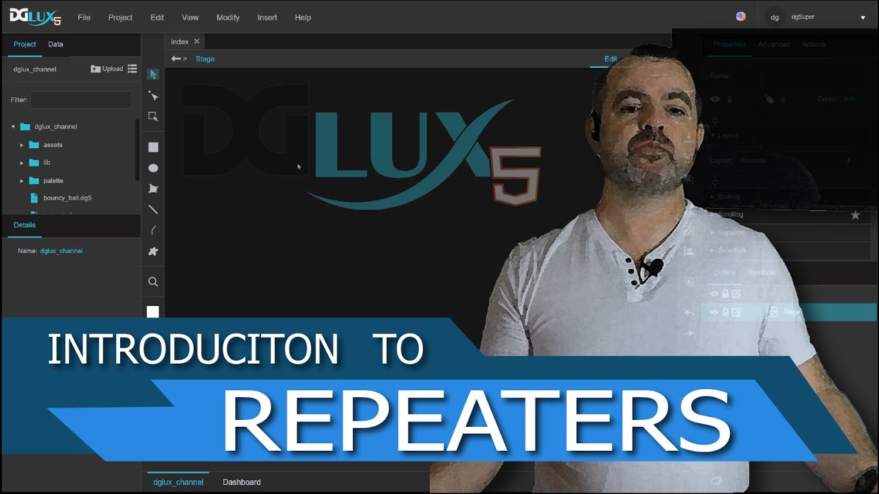 Learn DGLux5 (E1) Introduction to Repeaters: Visual, Dataflow, SVG