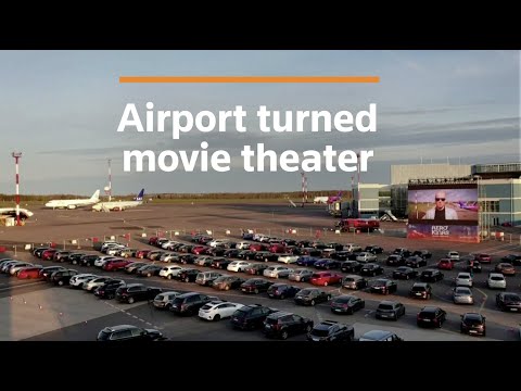 This airport was turned into a drive-in movie theater