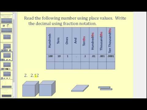Decimal Notation: Saying Decimals and Writing Decimals as Fractions ...