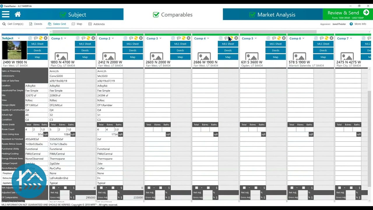 Adding Comps in DataMaster Pro