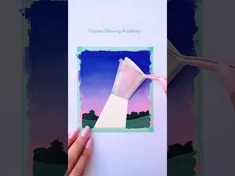 Alien spaceship scene - Acrylic Painting #satisfying #shorts