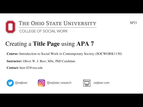 APA Style 7th Edition: Student Paper Formatting (Title Page)