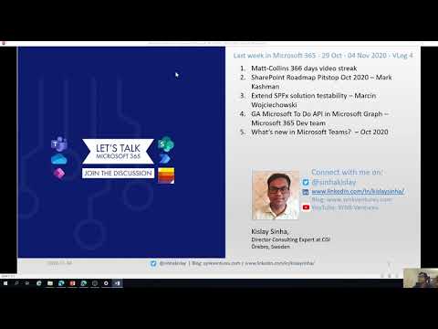 Last week in Microsoft 365 – 29 Oct – 04 Nov 2020 – VLog 4 – SYNK Ventures