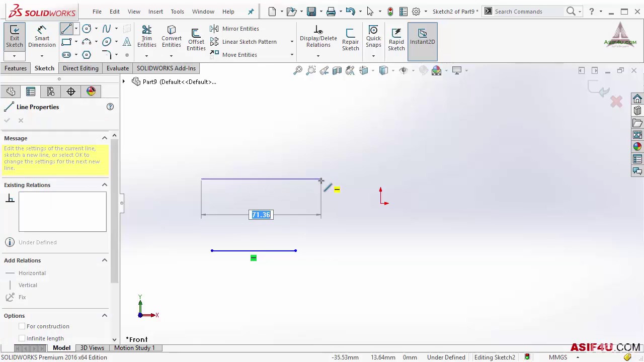 Solidwork Add Dimension using numeric input