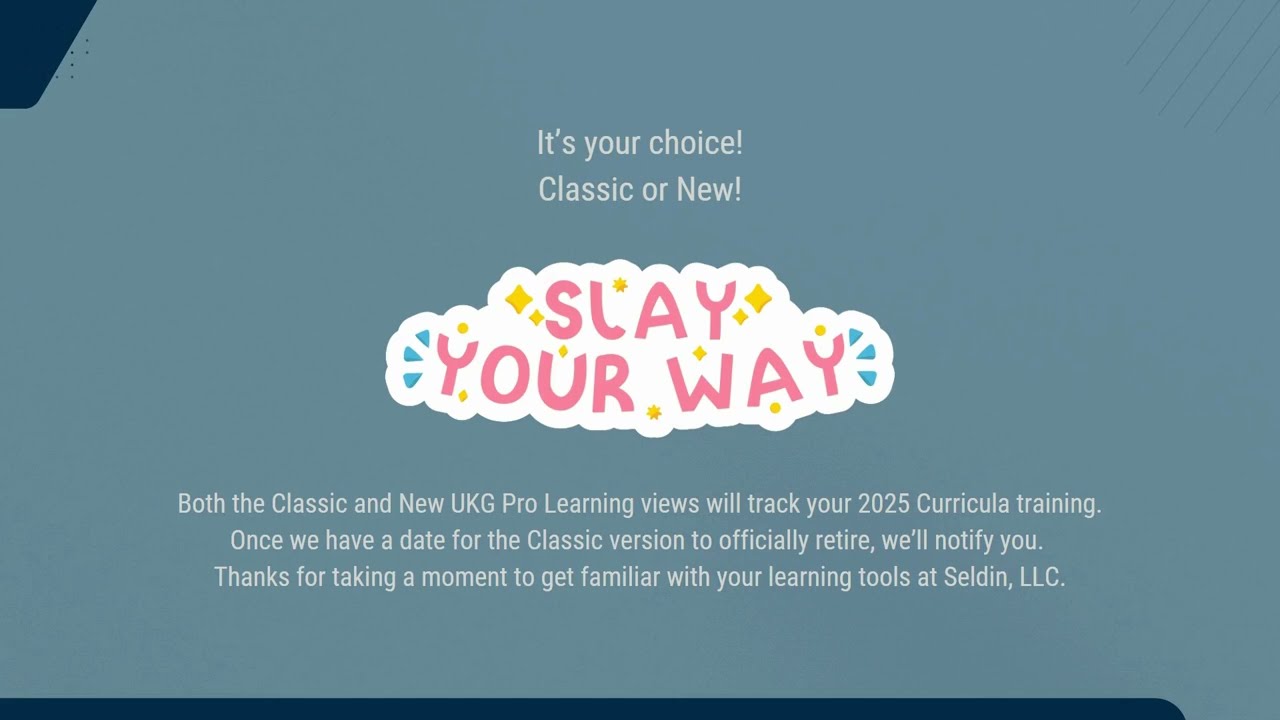 UKG Pro Learning - Classic & New Learning Experiences