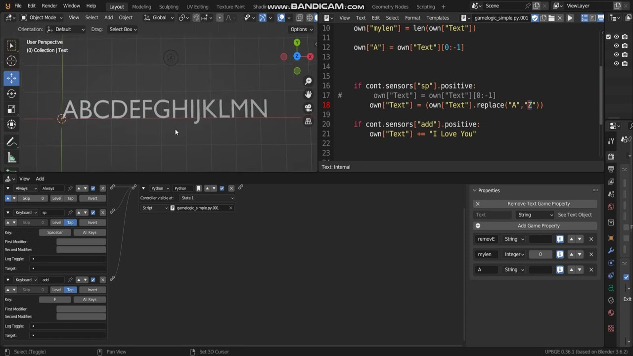 [UPBGE 0.36]Text String Test