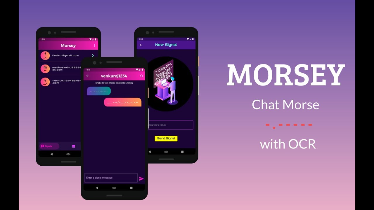 Morsey: Chat in Morse Code | Pitch/Illustration | #FlutterHack20