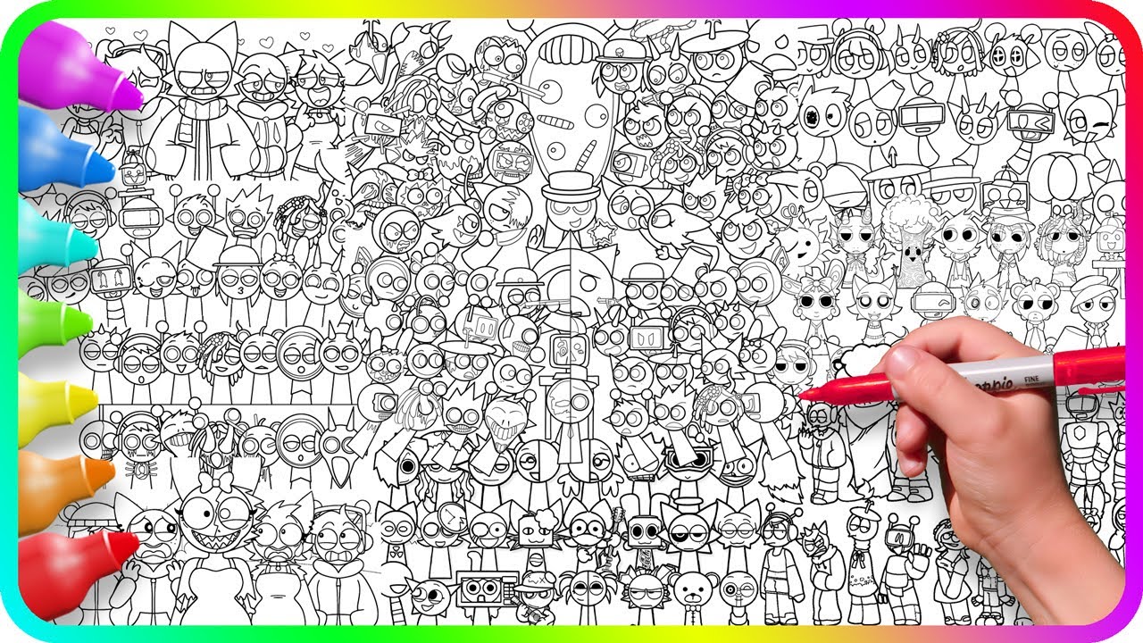 Incredibox SPRUNKI Coloring Pages MIX / Satisfying Coloring SPRUNKI characters