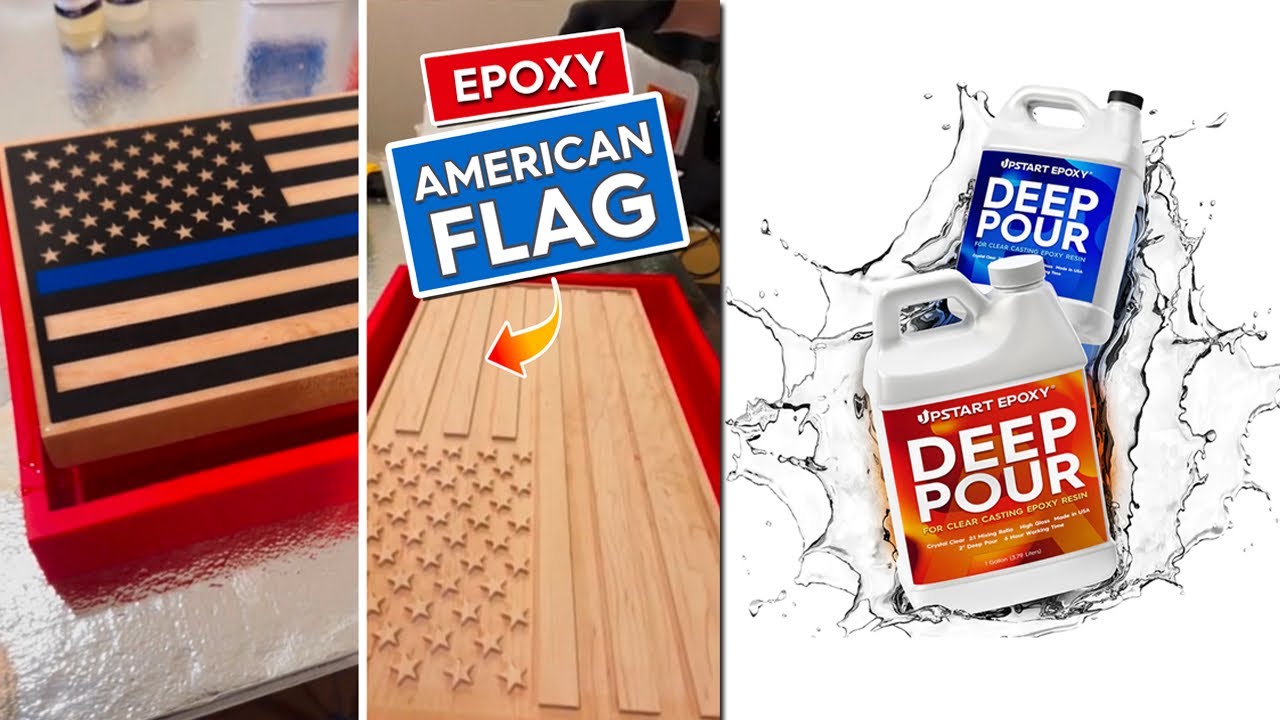 How to Make Epoxy Resin American Flag | FREE CNC Template | DIY Epoxy