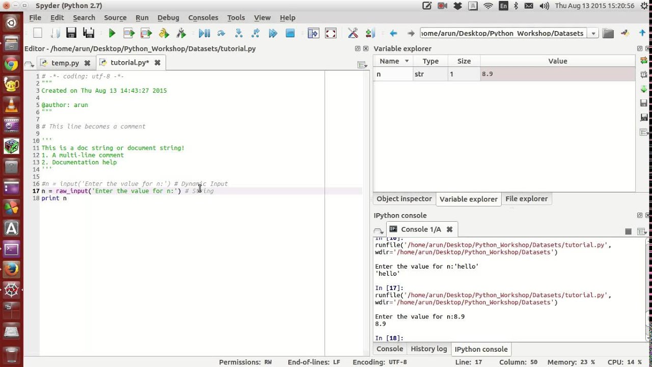 Scientific Programming Using Python : 002 : Setups, Comments, Variables, Inputs