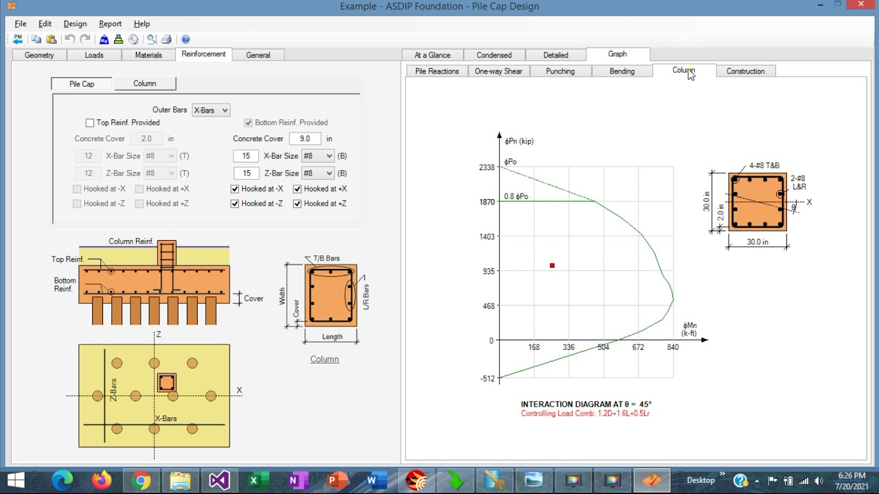 Batter Pile Cap Design Example Using ASDIP FOUNDATION