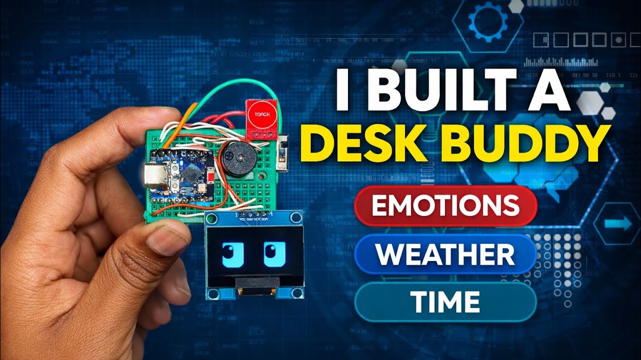 “I Turned Basic Components Into a Smart Desk Buddy 🤯 | Emotions • Weather • Time”