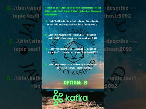 7. How to see (describe) all the information of the kafka topic test1 using kafka-topics.bat Command