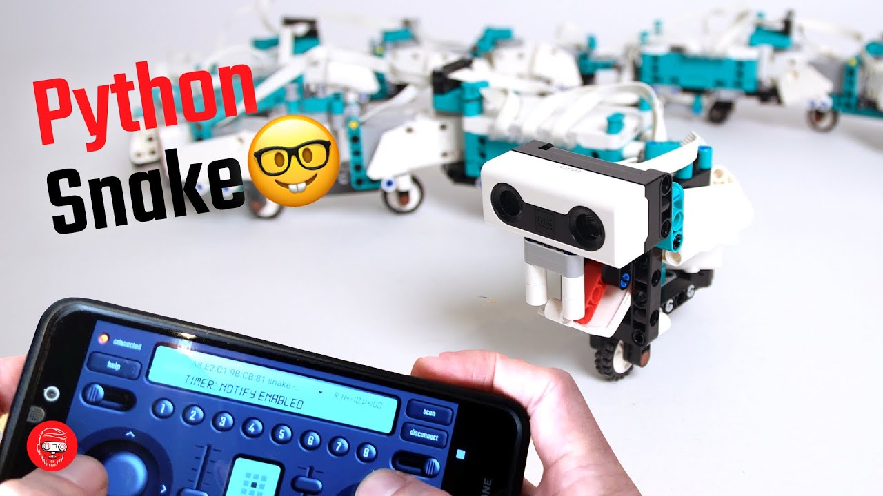 Python programmed Robot Snake with LEGO MINDSTORMS Robot Inventor