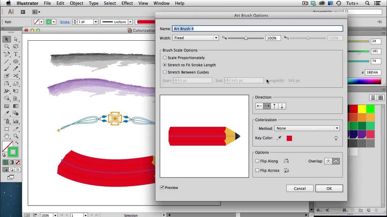 An Closer Look at Colorization Methods of Brushes in Adobe Illustrator